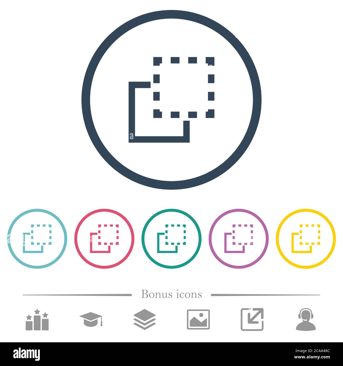 Bring element to front flat color icons in round outlines. 6 bonus ...