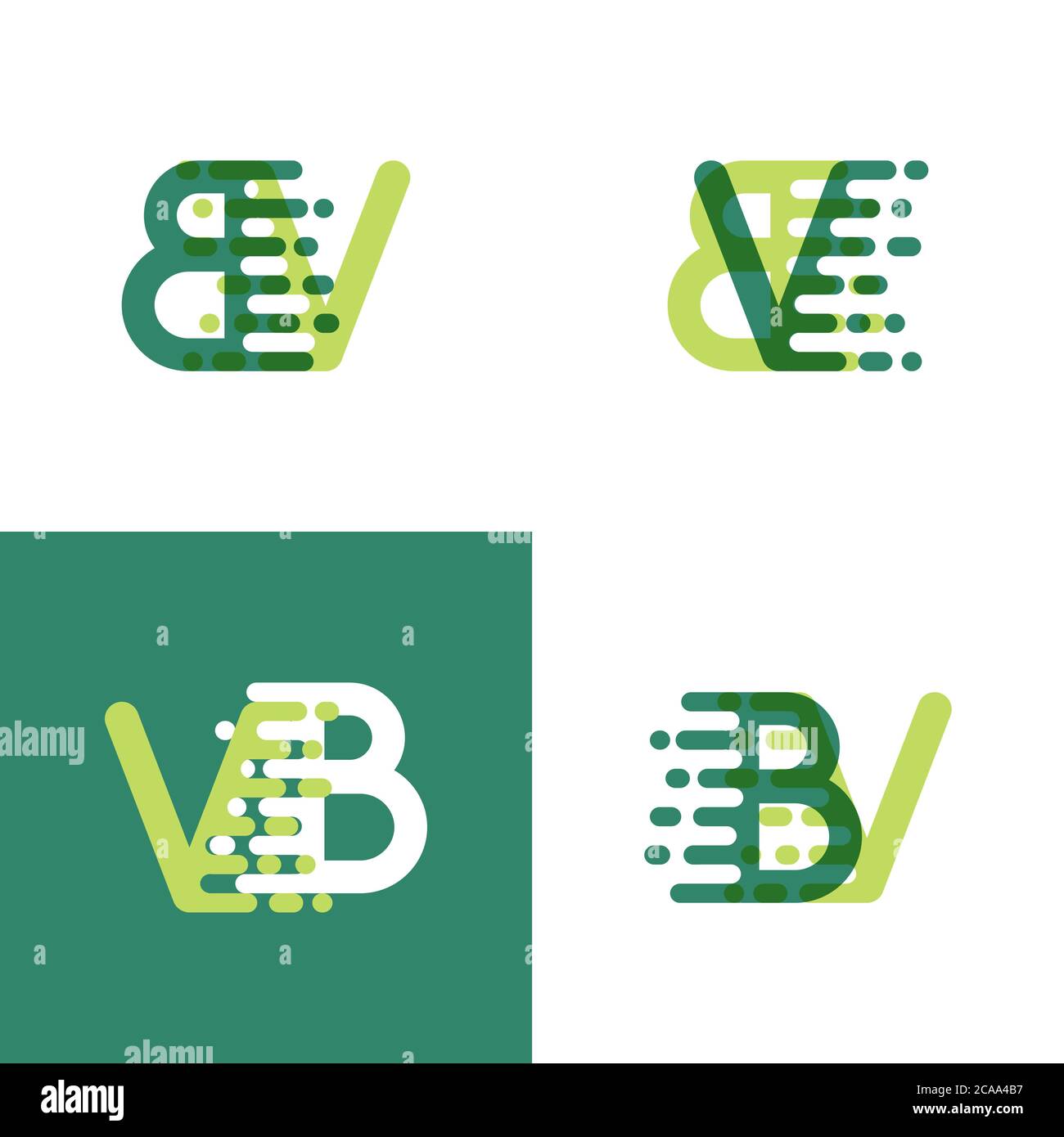 BV letters logo with accent speed in light green and dark green Stock ...