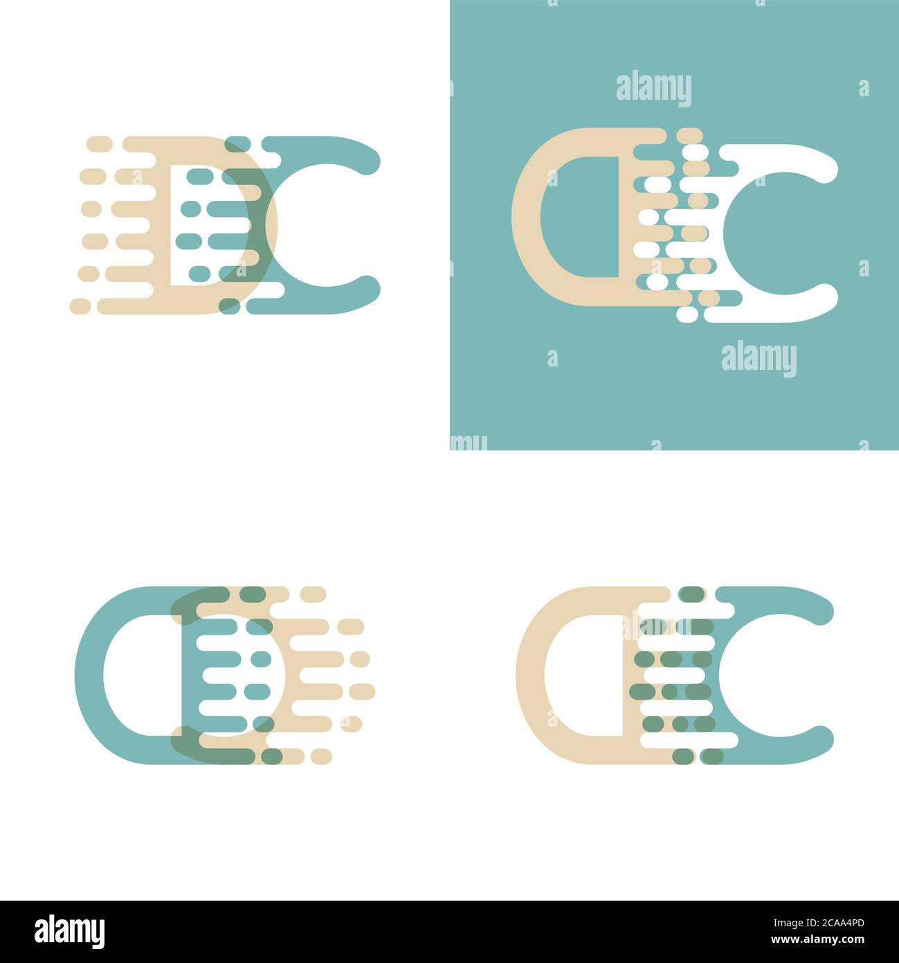 DC letters logo with accent speed in cream and pastel green Stock ...