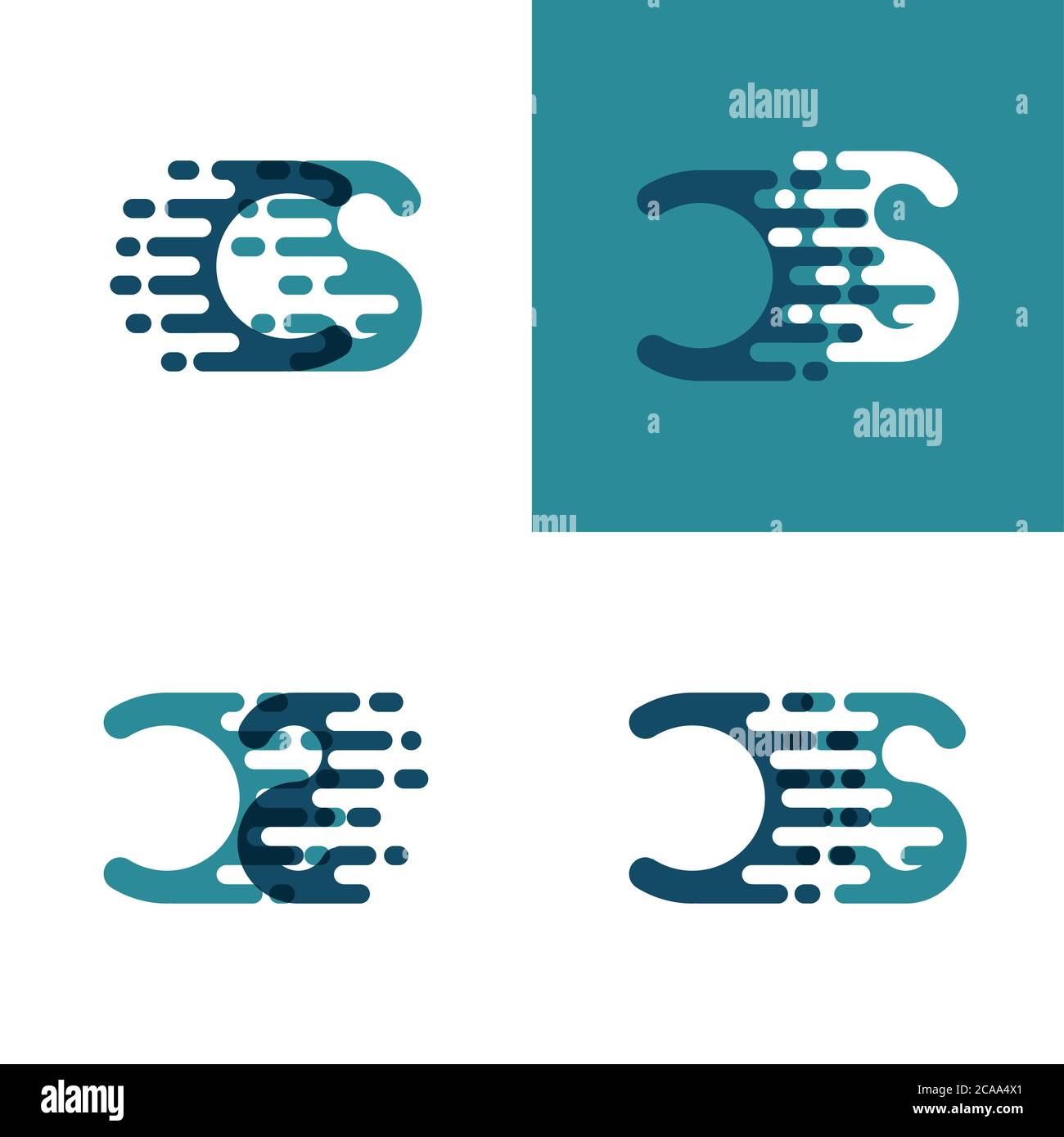 CS letters logo with accent speed in light green and dark blue Stock ...