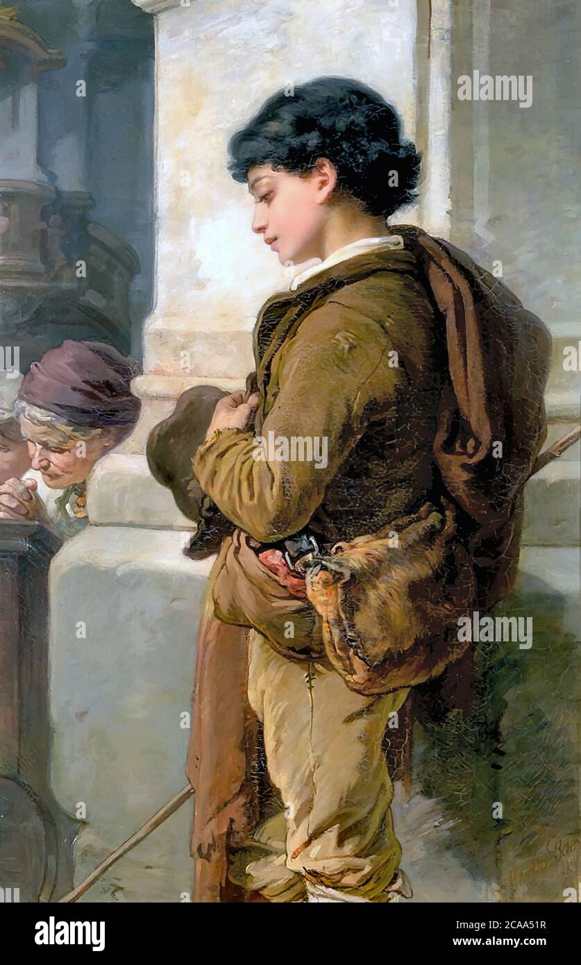 Bach Guido - the Shepherd Boy - German School - 19th Century Stock ...