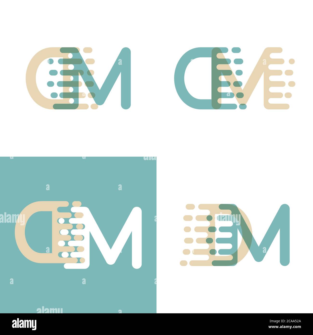 DM letters logo with accent speed in cream and pastel green Stock ...