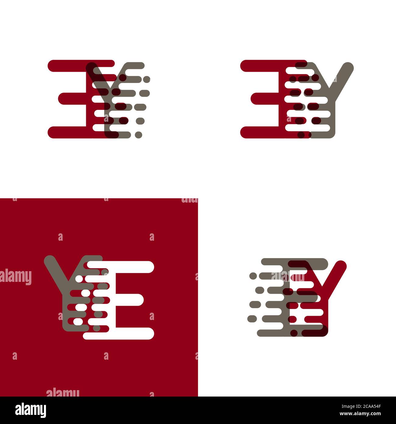 EY letters logo with accent speed in drak red and gray Stock Vector ...