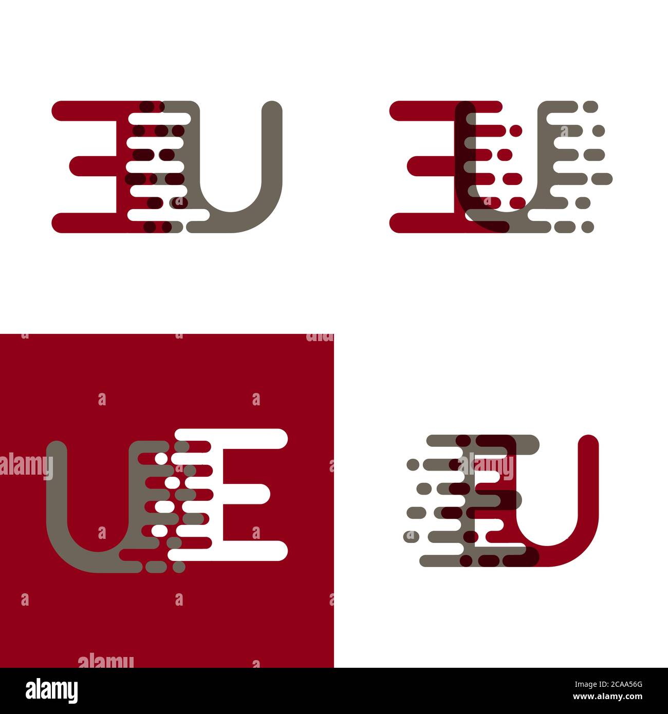 EU letters logo with accent speed in drak red and gray Stock Vector ...