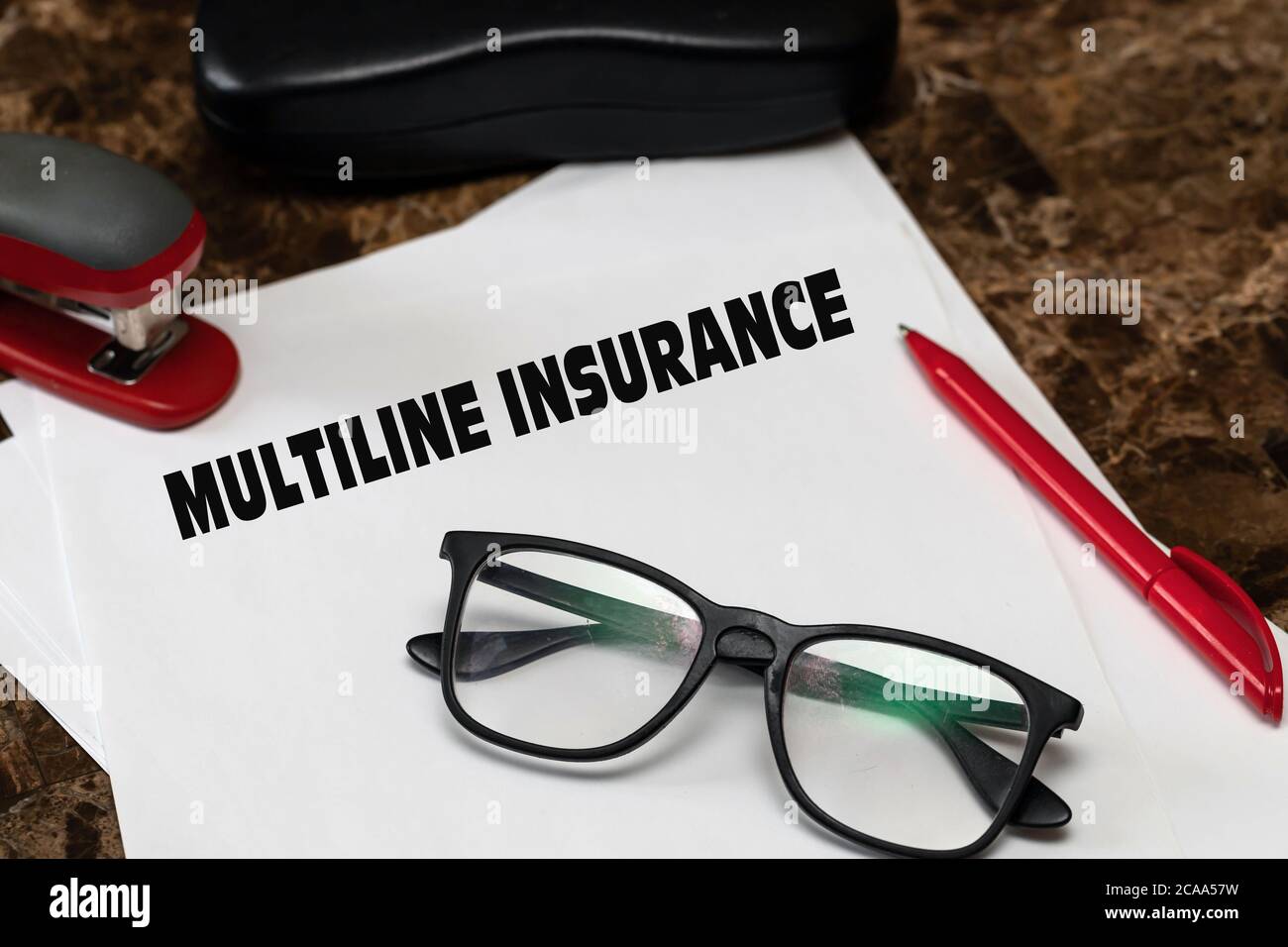 Multiline insurance, an effective insurance tool. Text on white paper ...