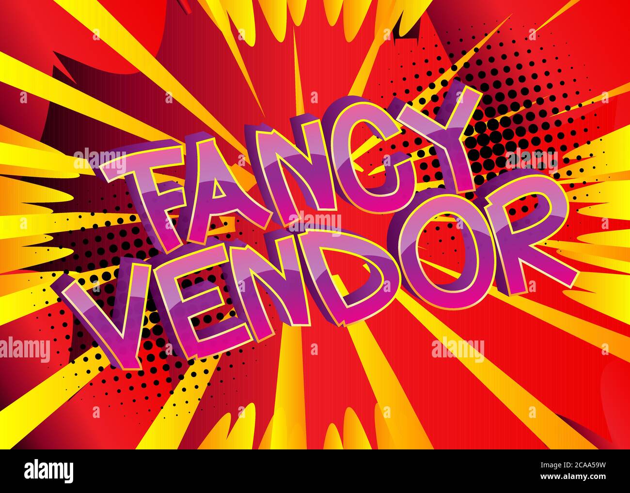 Fancy Vendor Comic book style cartoon words on abstract comics ...