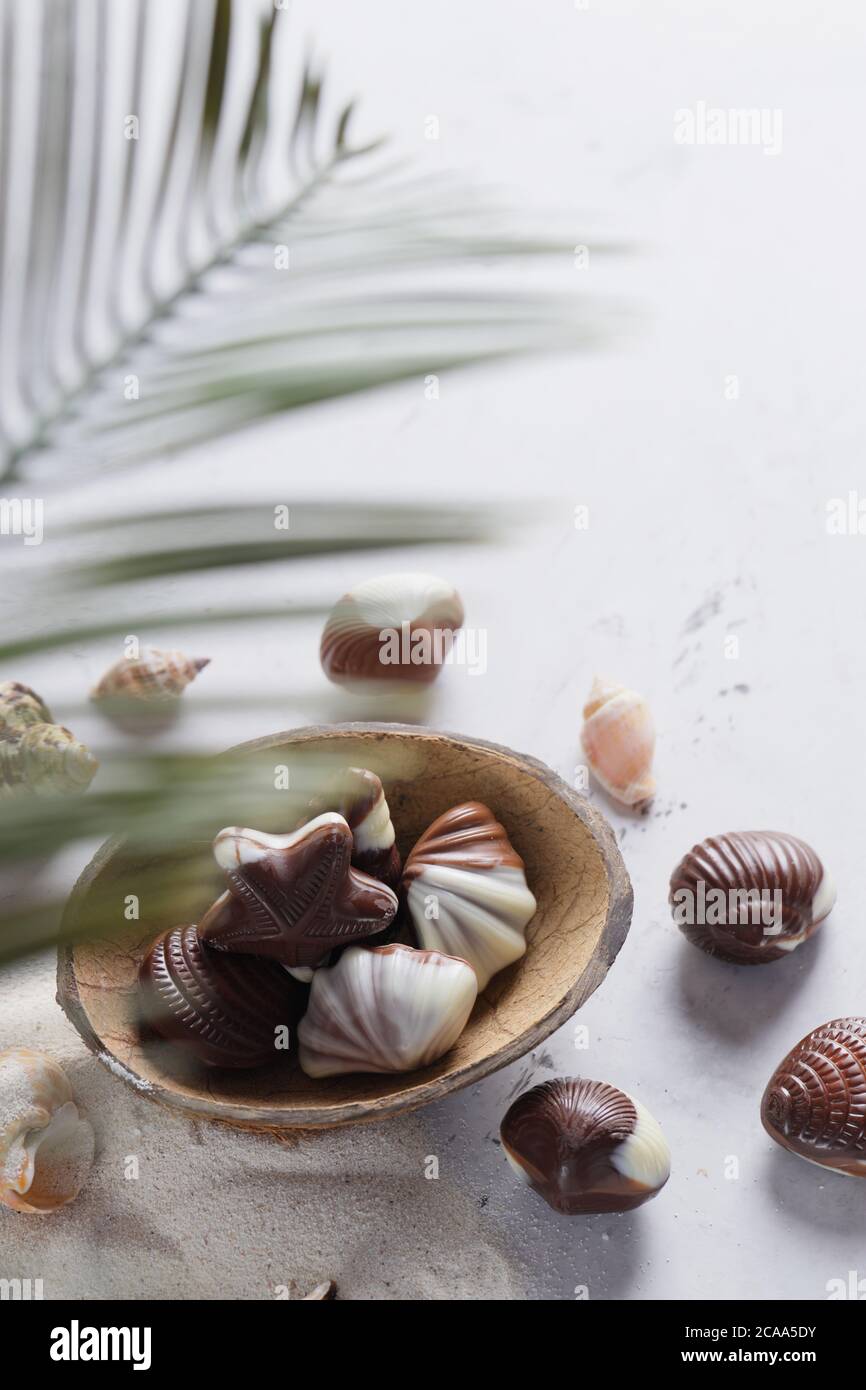 chocolate candy shell shape dessert sweets Stock Photo - Alamy