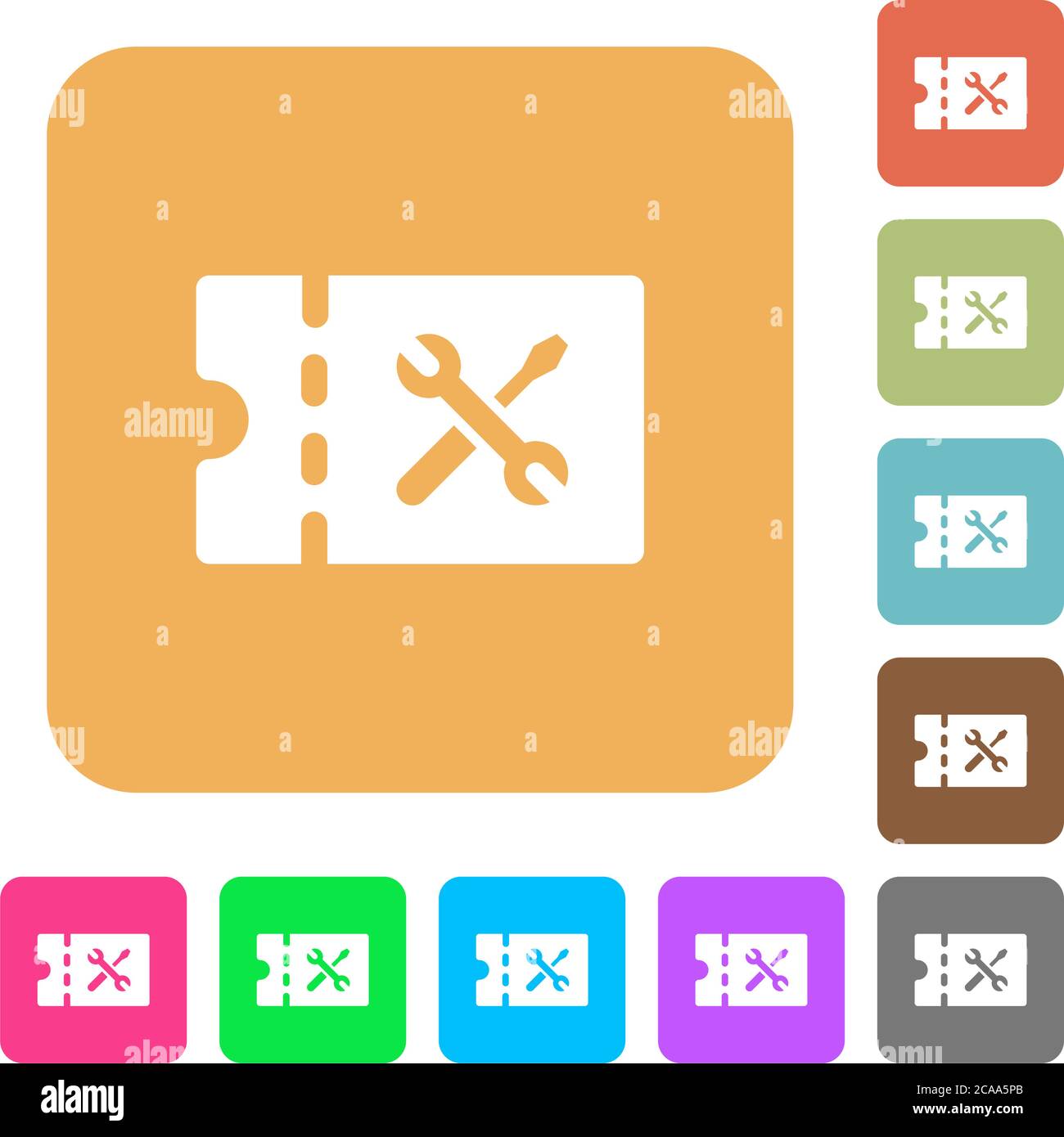 Workshop discount coupon flat icons on rounded square vivid color ...
