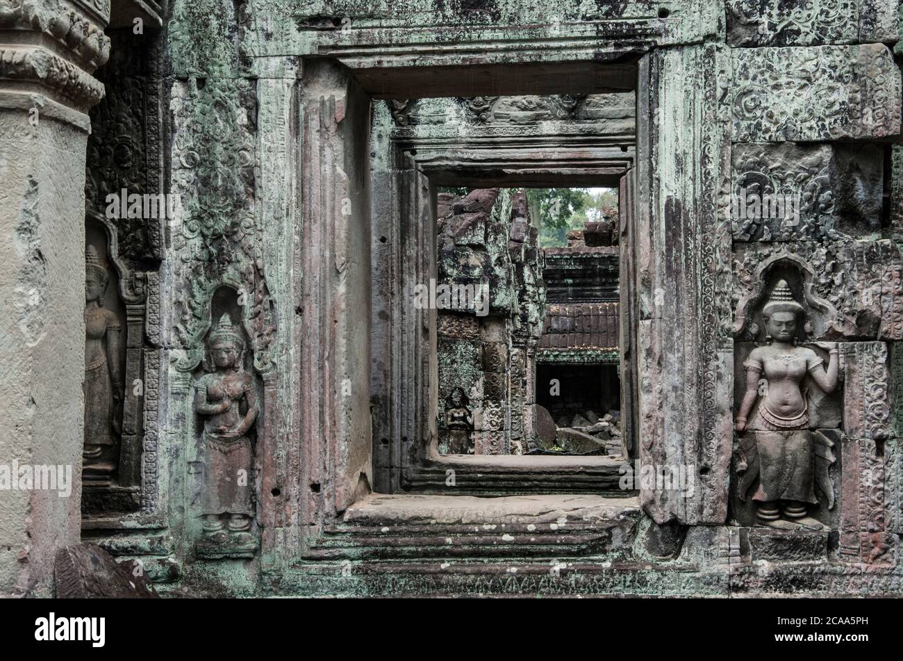 Ruins in Angkor Wat in Cambodia, Siem Reap, Khmer empire Stock Photo ...