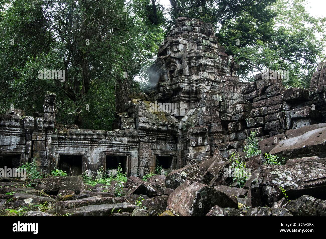 Ruins in Angkor Wat in Cambodia, Siem Reap, Khmer empire Stock Photo ...