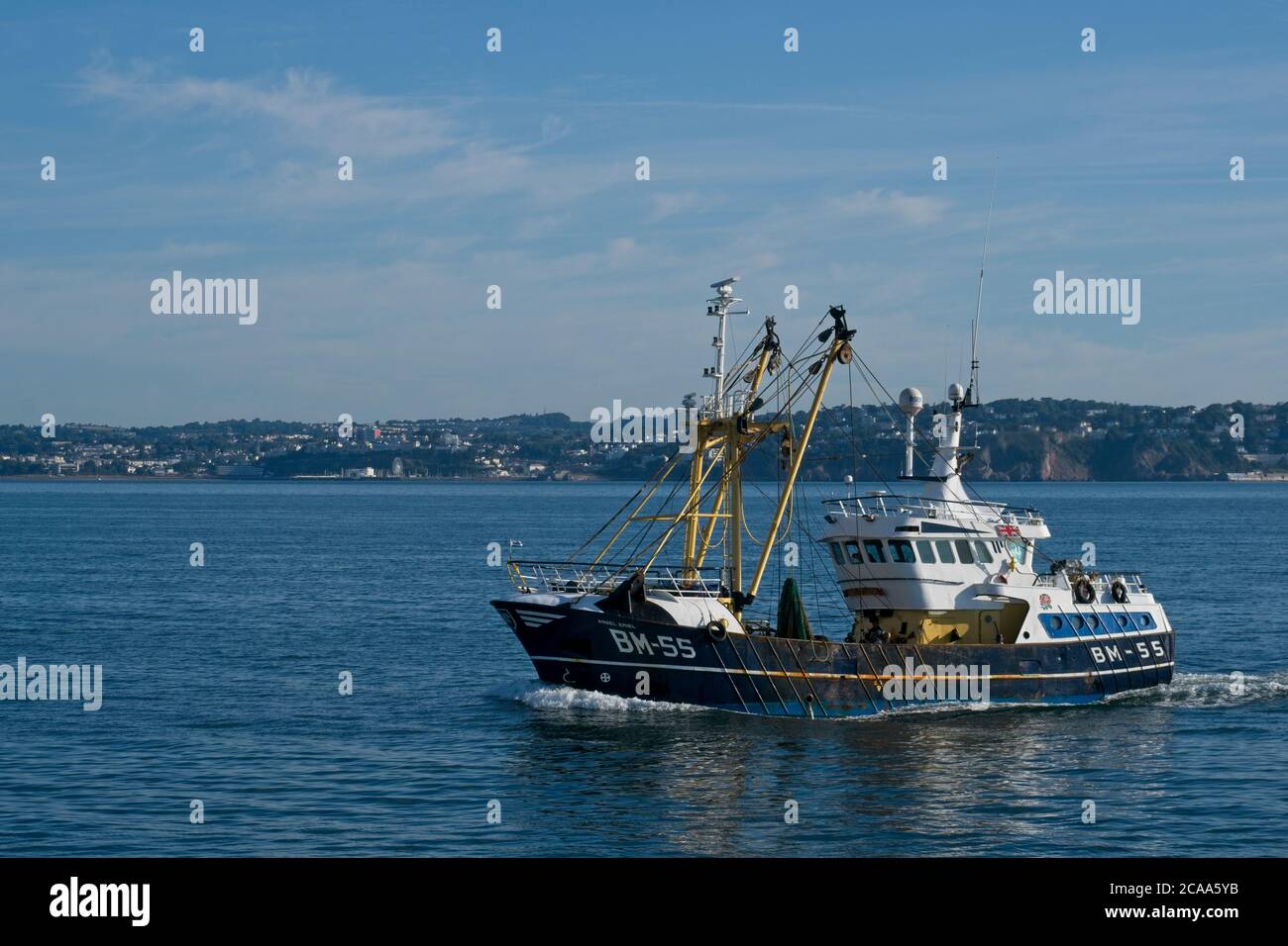 Brixham Trawler BM55 Angel Emiel returning to Brixham harbour Close up ...