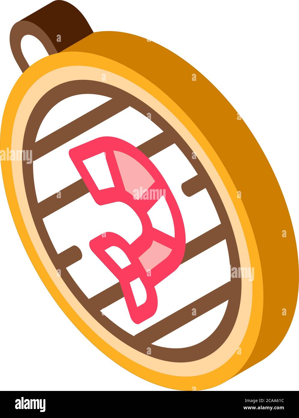 cooking shrimp on bbq isometric icon vector illustration Stock Vector ...