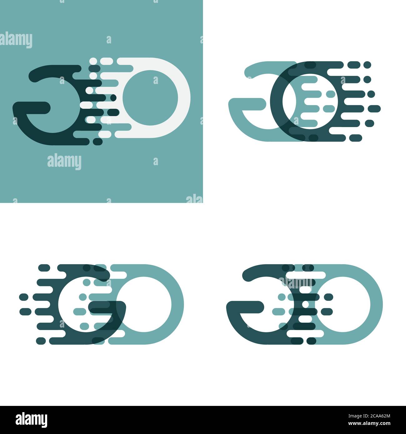 GO letters logo with accent speed in gray and dark green Stock Vector ...