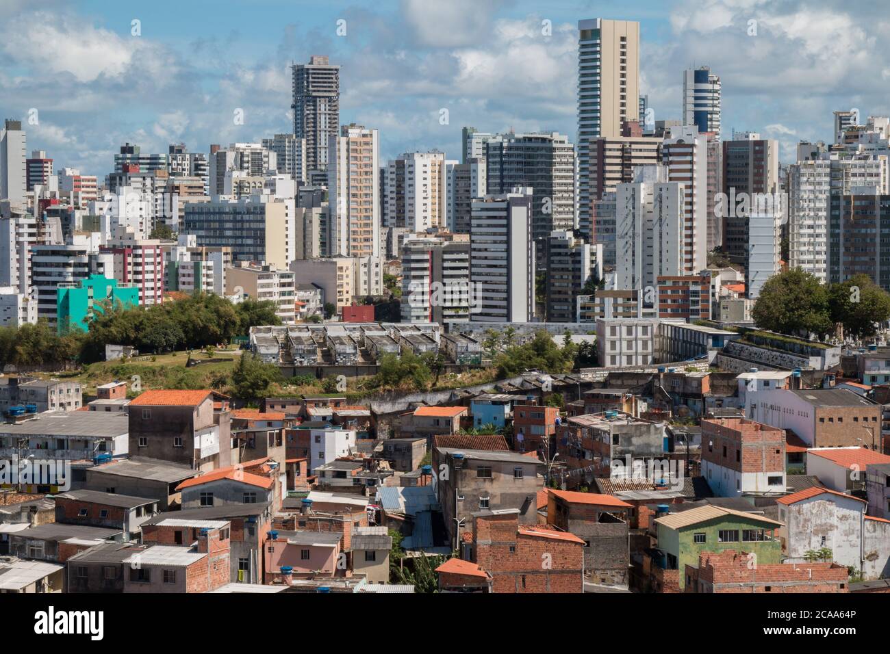 Urban social contrast. Buildings and slum. Inequality Stock Photo - Alamy
