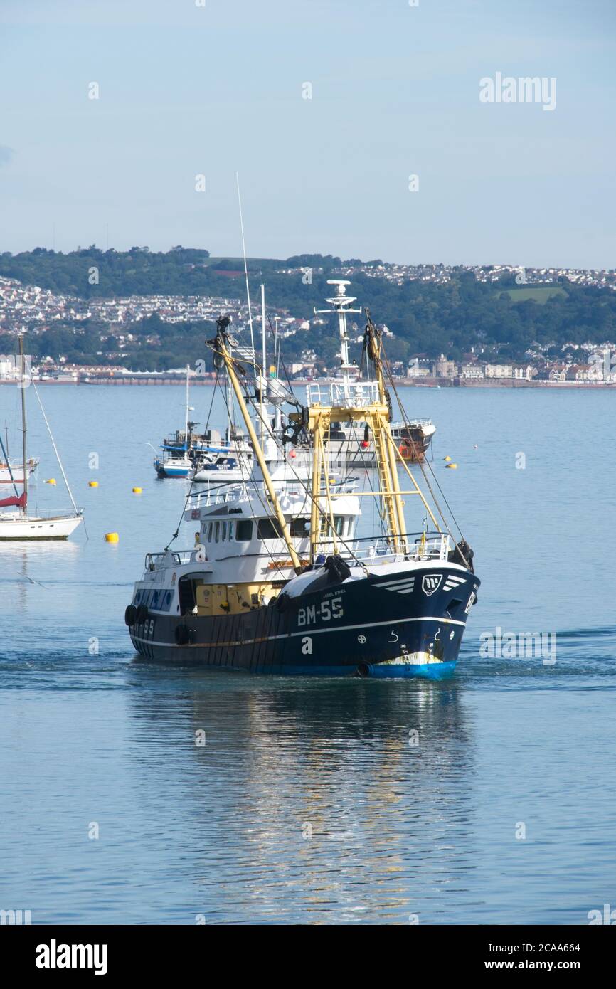Brixham Trawler BM55 ANGEL EMIEL returning to port Large seagoing ...