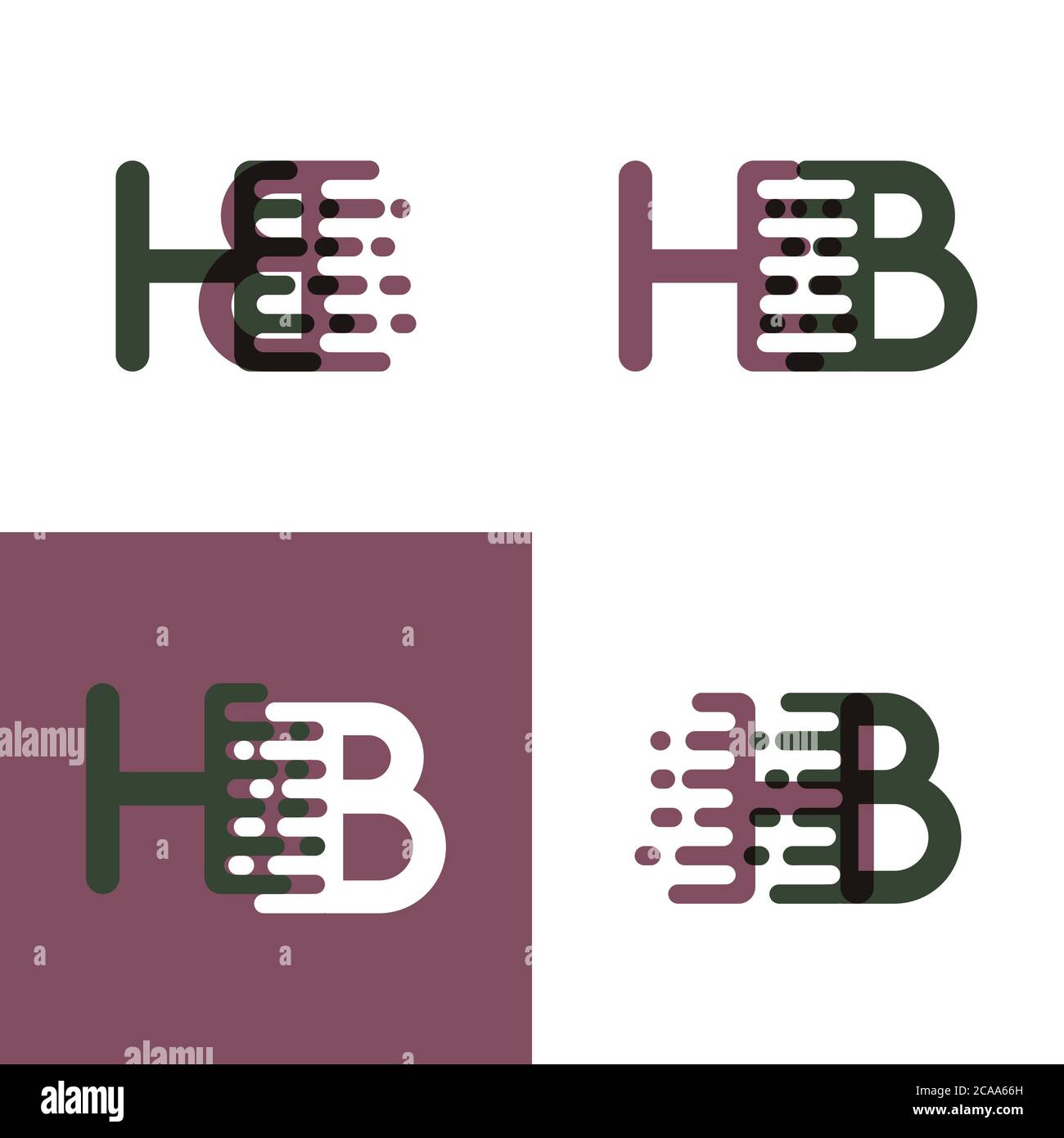 HB letters logo with accent speed in purple and dark green Stock Vector ...