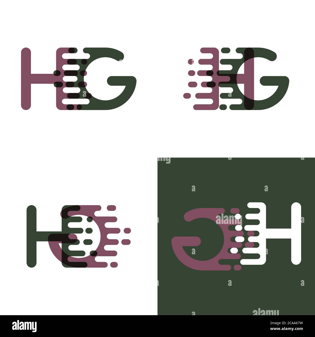 HG letters logo with accent speed in purple and dark green Stock Vector ...