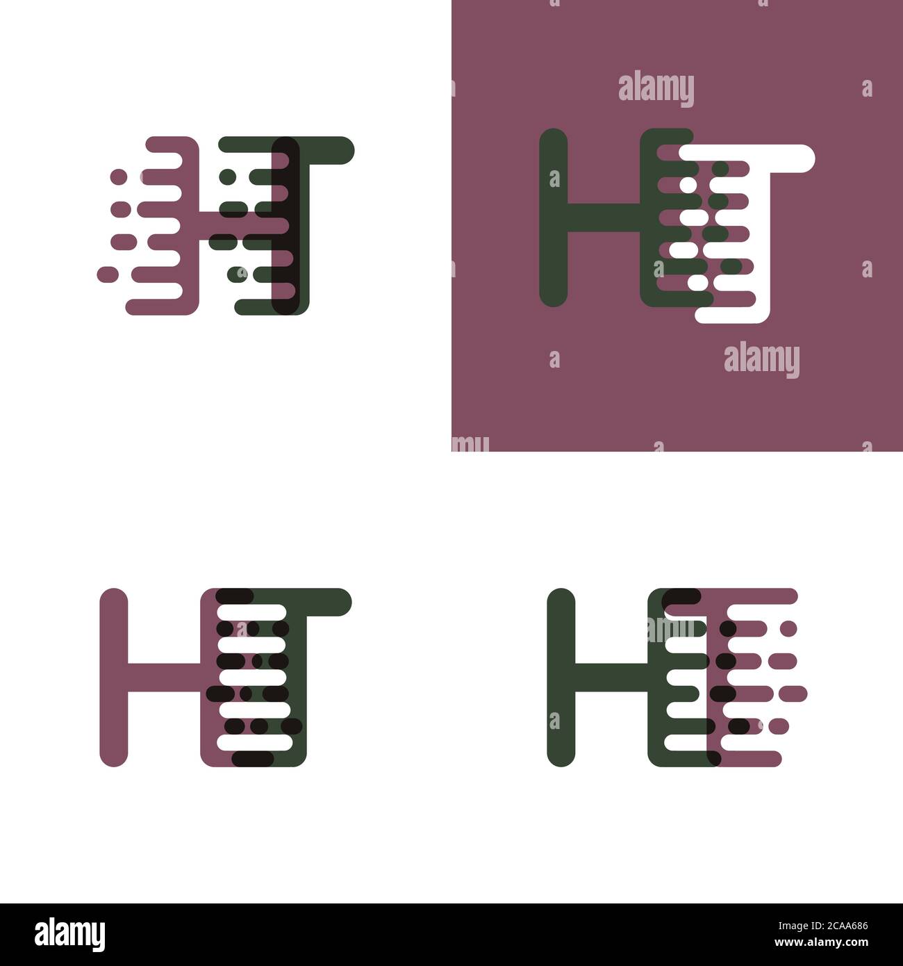 HT letters logo with accent speed in purple and dark green Stock Vector ...
