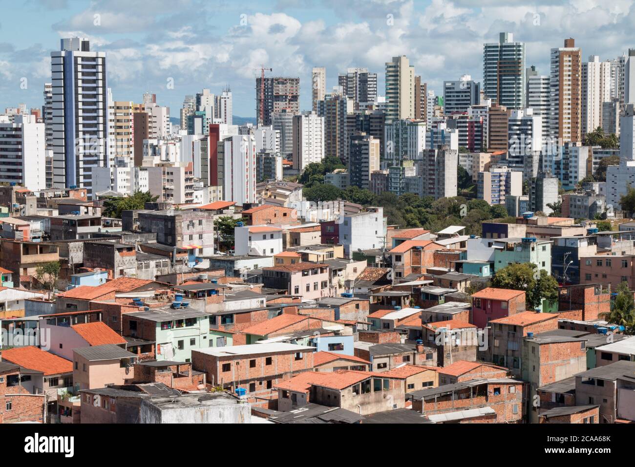 Urban social contrast. Buildings and slum. Inequality Stock Photo - Alamy