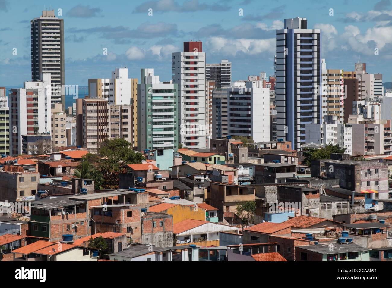 Urban social contrast. Buildings and slum. Inequality Stock Photo - Alamy