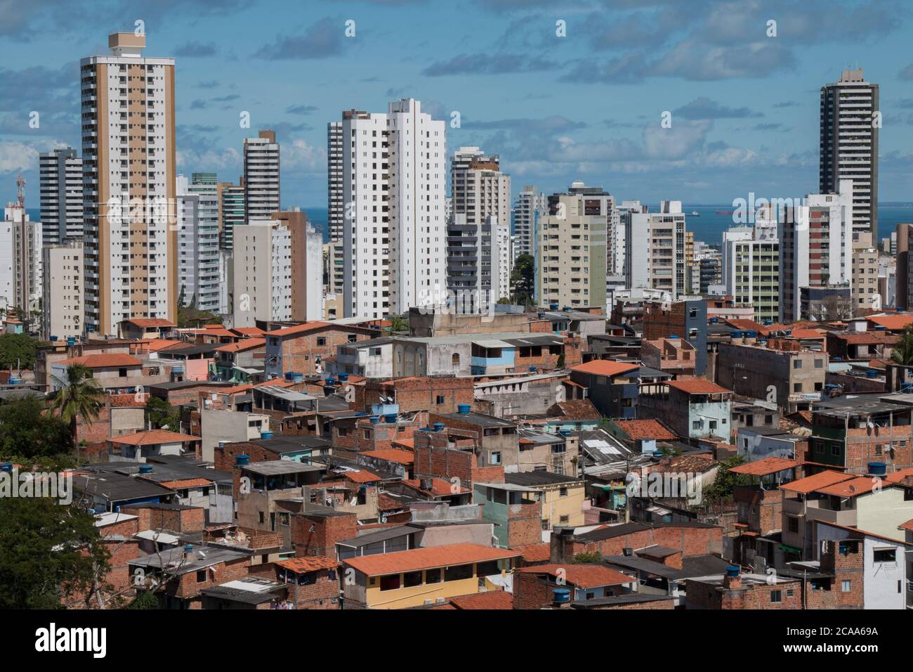 Urban social contrast. Buildings and slum. Inequality Stock Photo - Alamy
