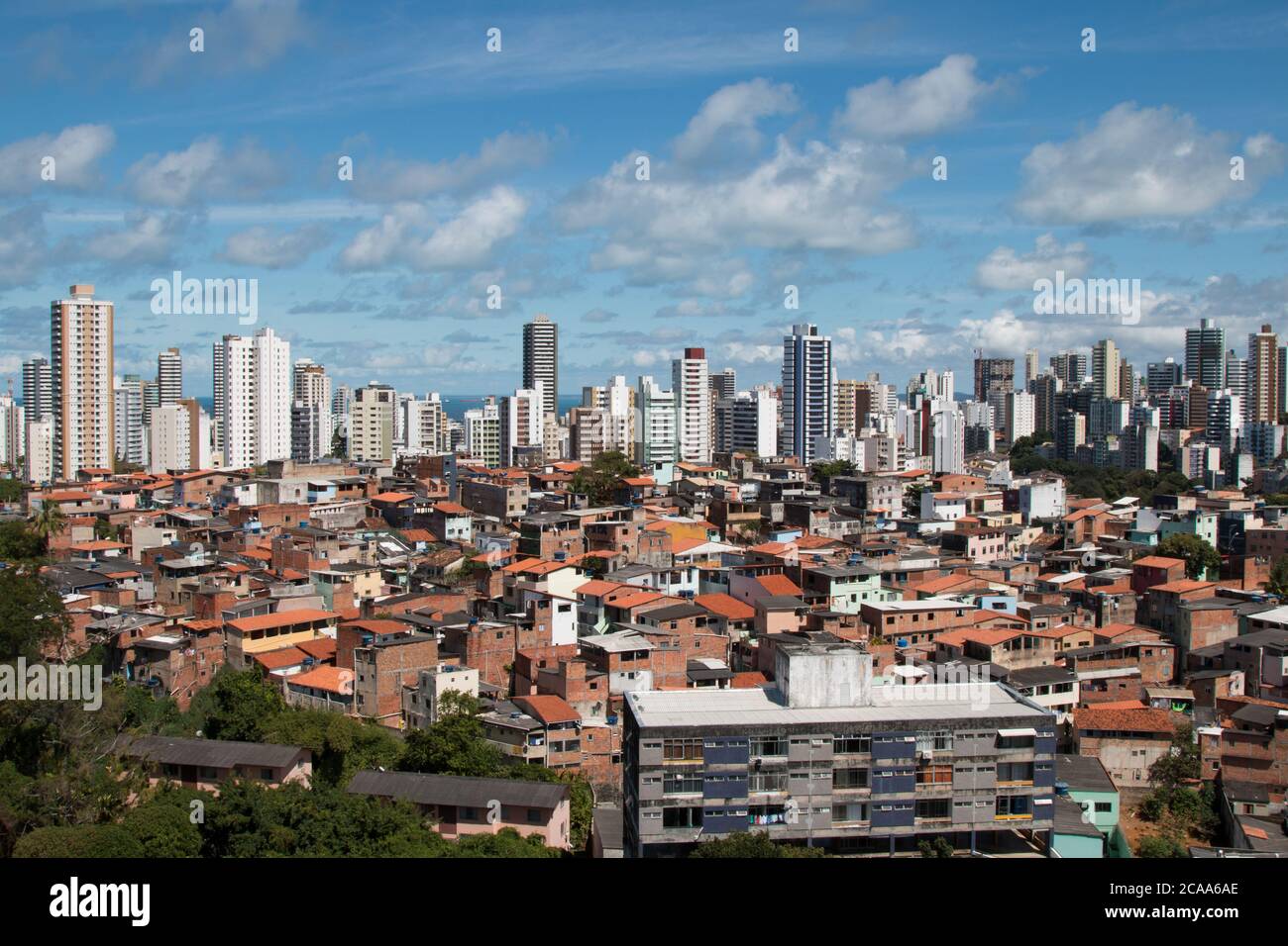 Urban social contrast. Buildings and slum. Inequality Stock Photo - Alamy