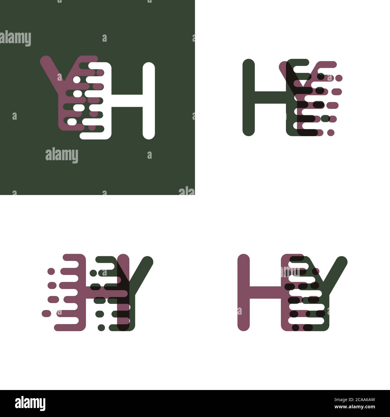 HY letters logo with accent speed in purple and dark green Stock Vector ...