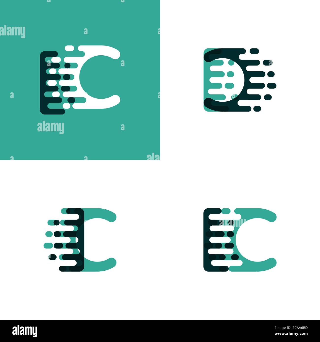 IC letters logo with accent speed in light green and dark green Stock ...