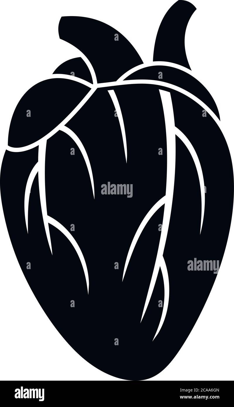 Human heart icon. Simple illustration of human heart vector icon for ...