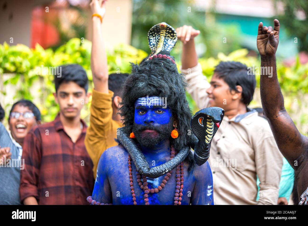 traditional kummatti folk dance performers during onam celebration ...