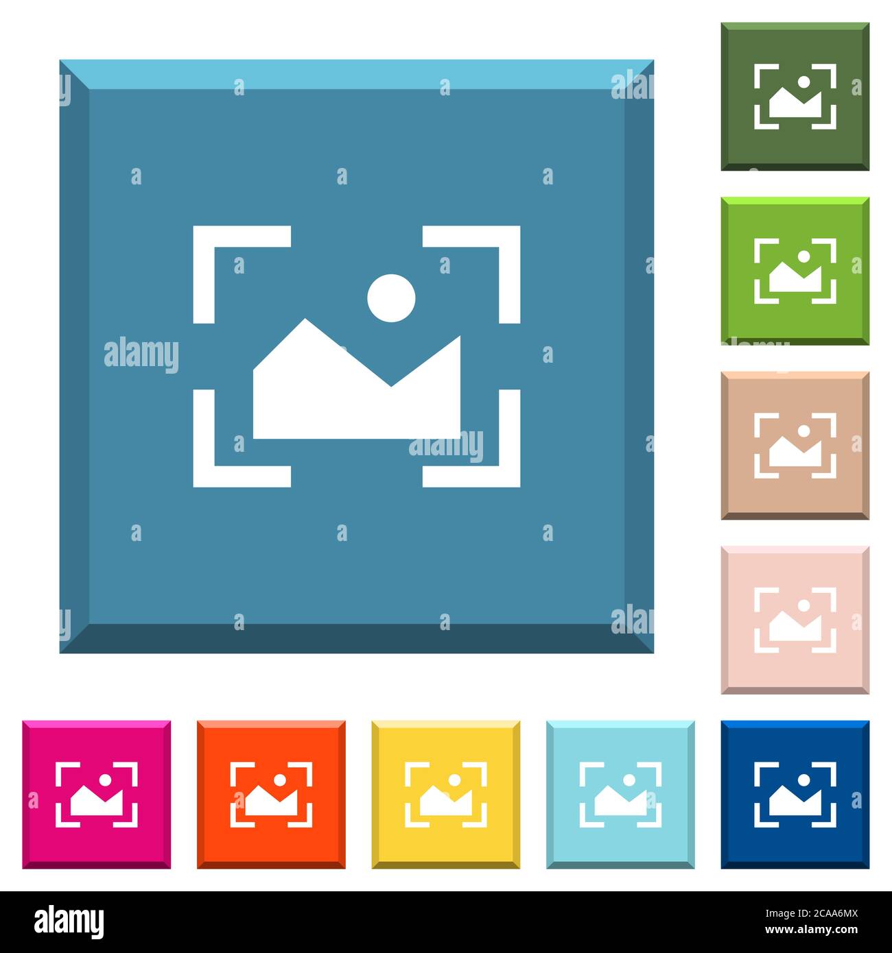 Camera landscape mode white icons on edged square buttons in various ...