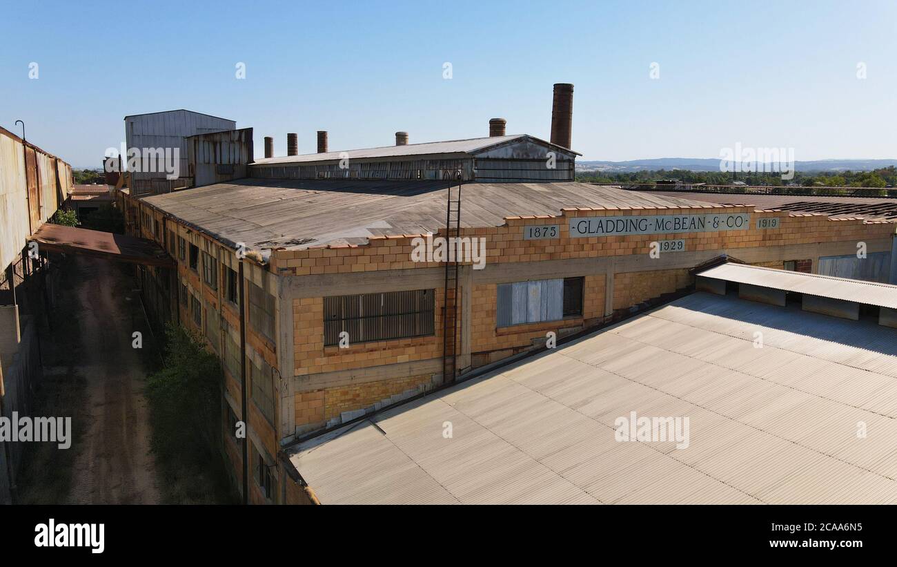 Aerial photo of Gladding McBean ceramics company, Lincoln, CA Stock ...