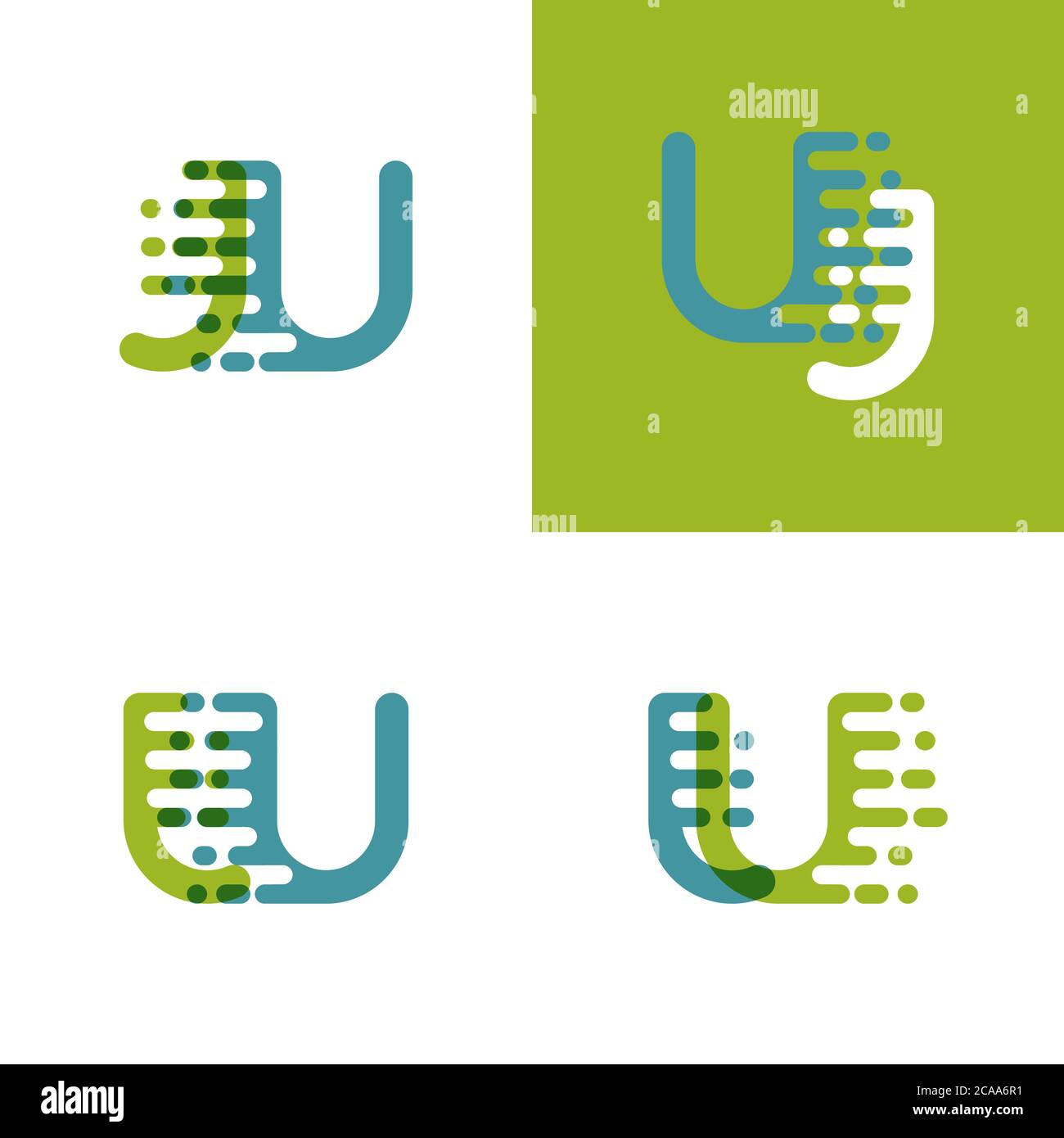 JU letters logo with accent speed in light green and light blue Stock ...