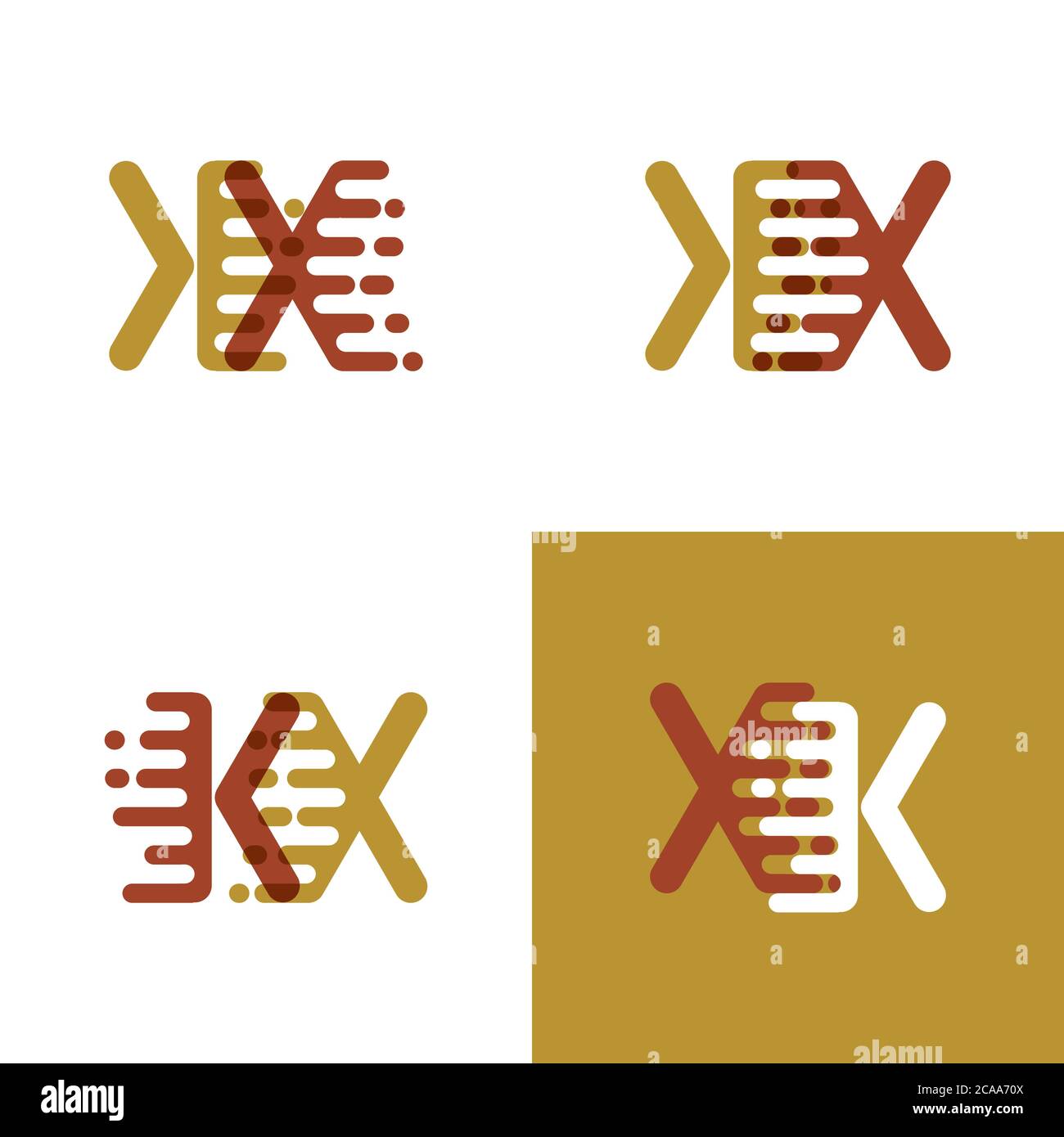 KX letters logo with accent speed in light brown and dark brown Stock ...