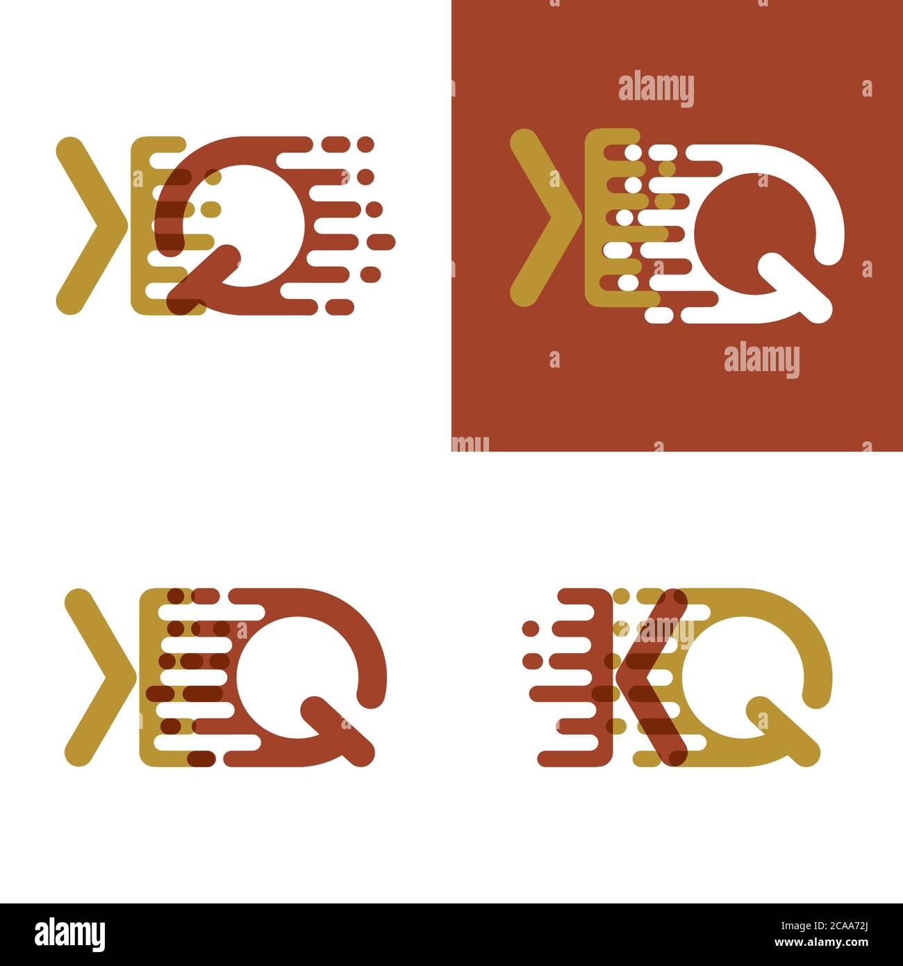 KQ letters logo with accent speed in light brown and dark brown Stock ...