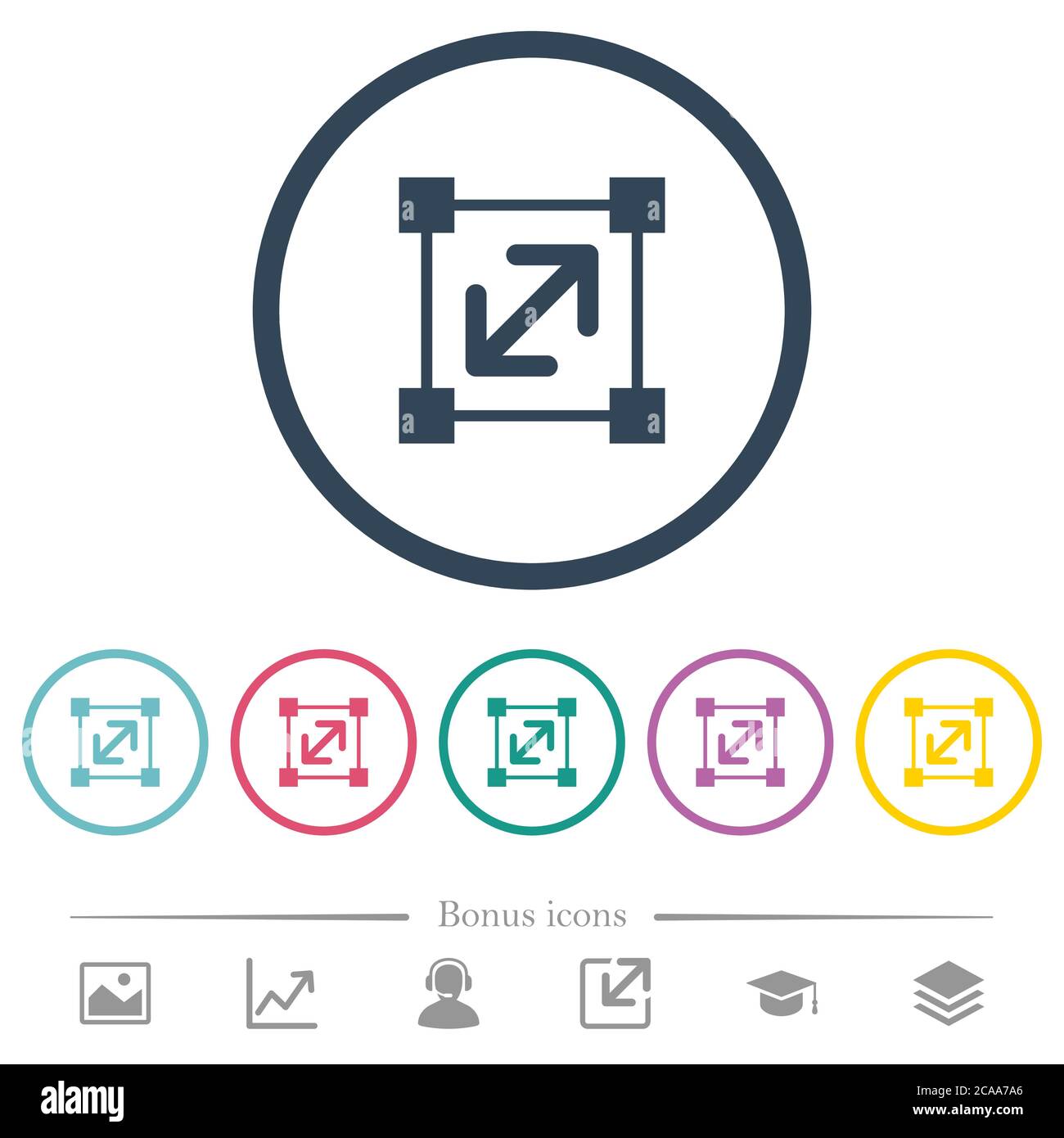 Resize element flat color icons in round outlines. 6 bonus icons included Stock Vector Image ...