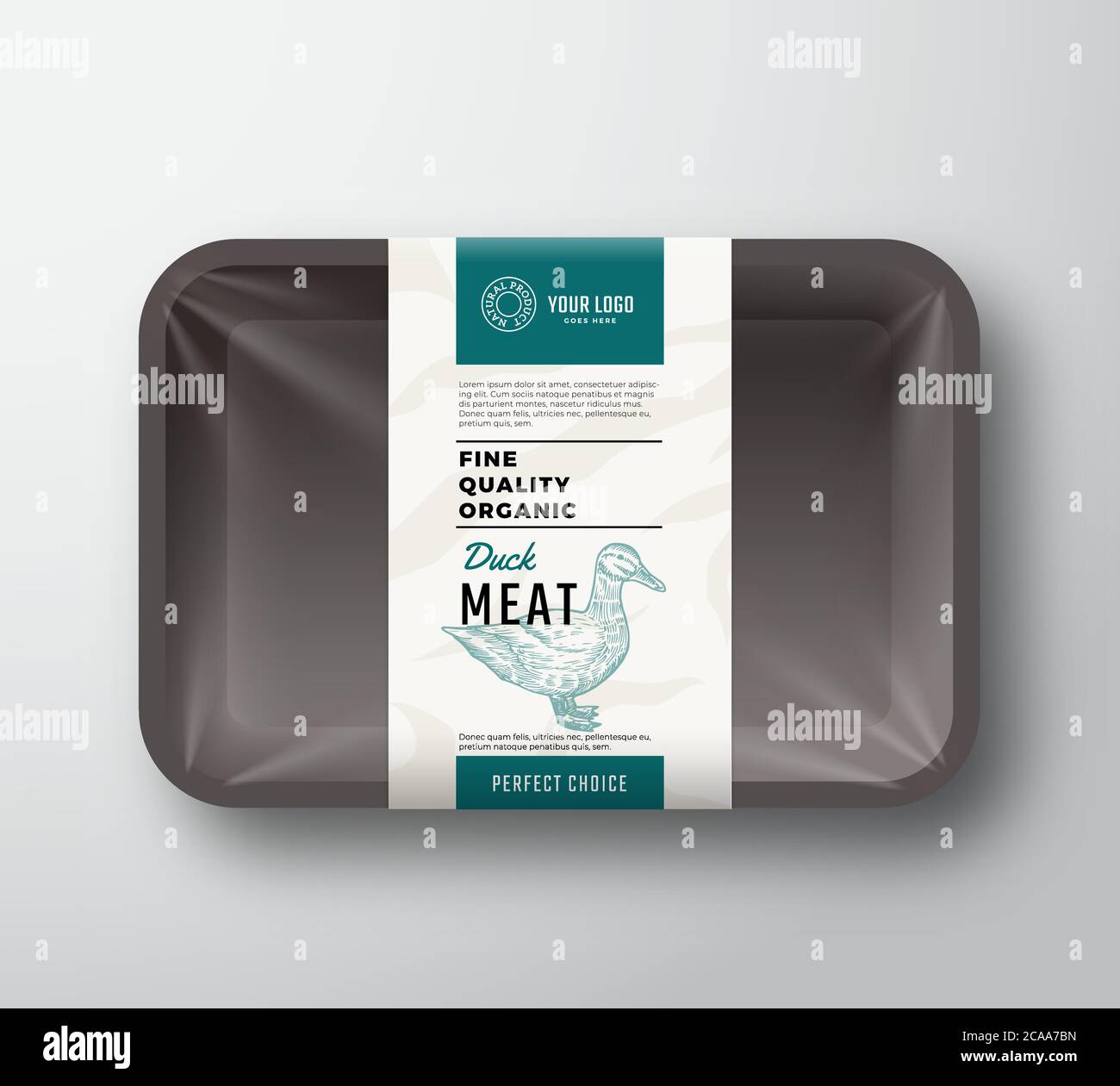 Fine Quality Duck Meat. Abstract Vector Poultry Plastic Tray Container ...