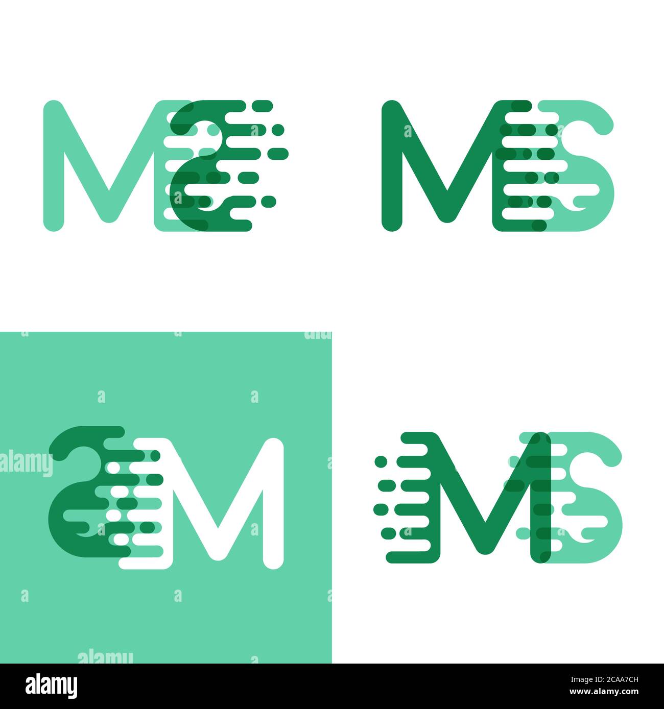 MS letters logo with accent speed in light green and dark green Stock ...