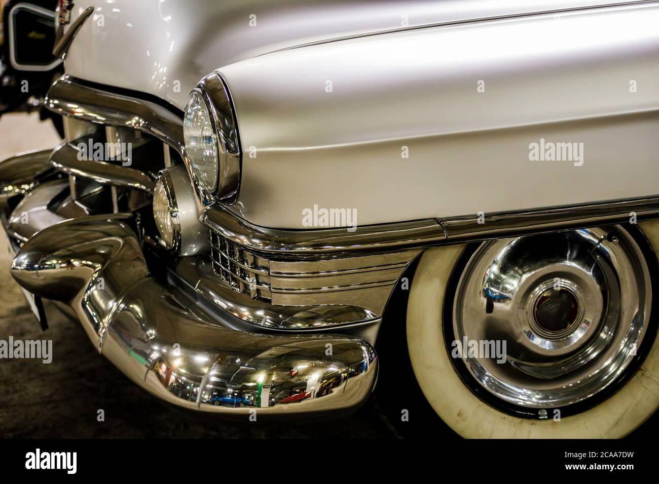 retro car in silver color Stock Photo - Alamy