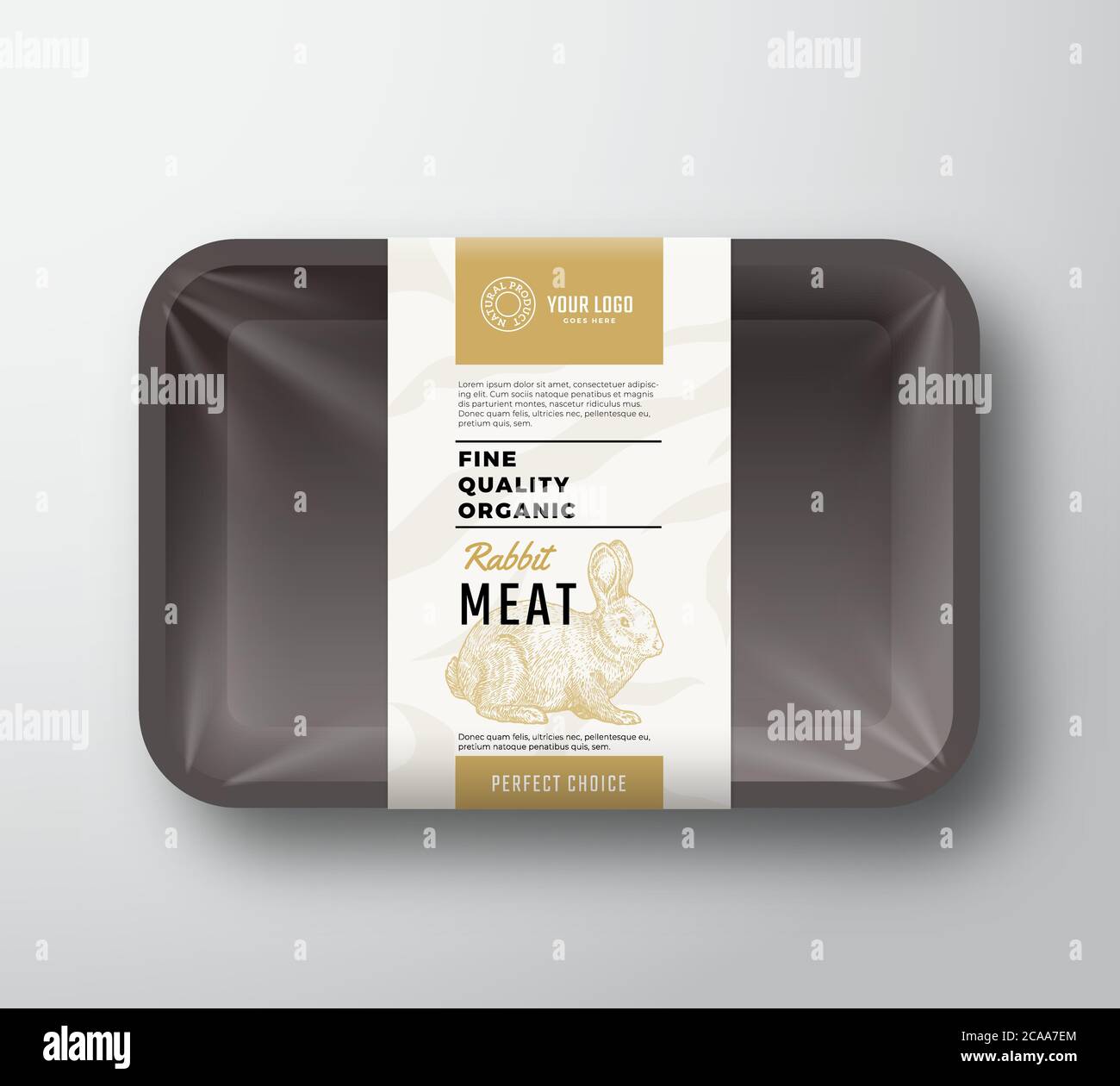 Fine Quality Rabbit Meat. Abstract Vector Plastic Tray Container with ...