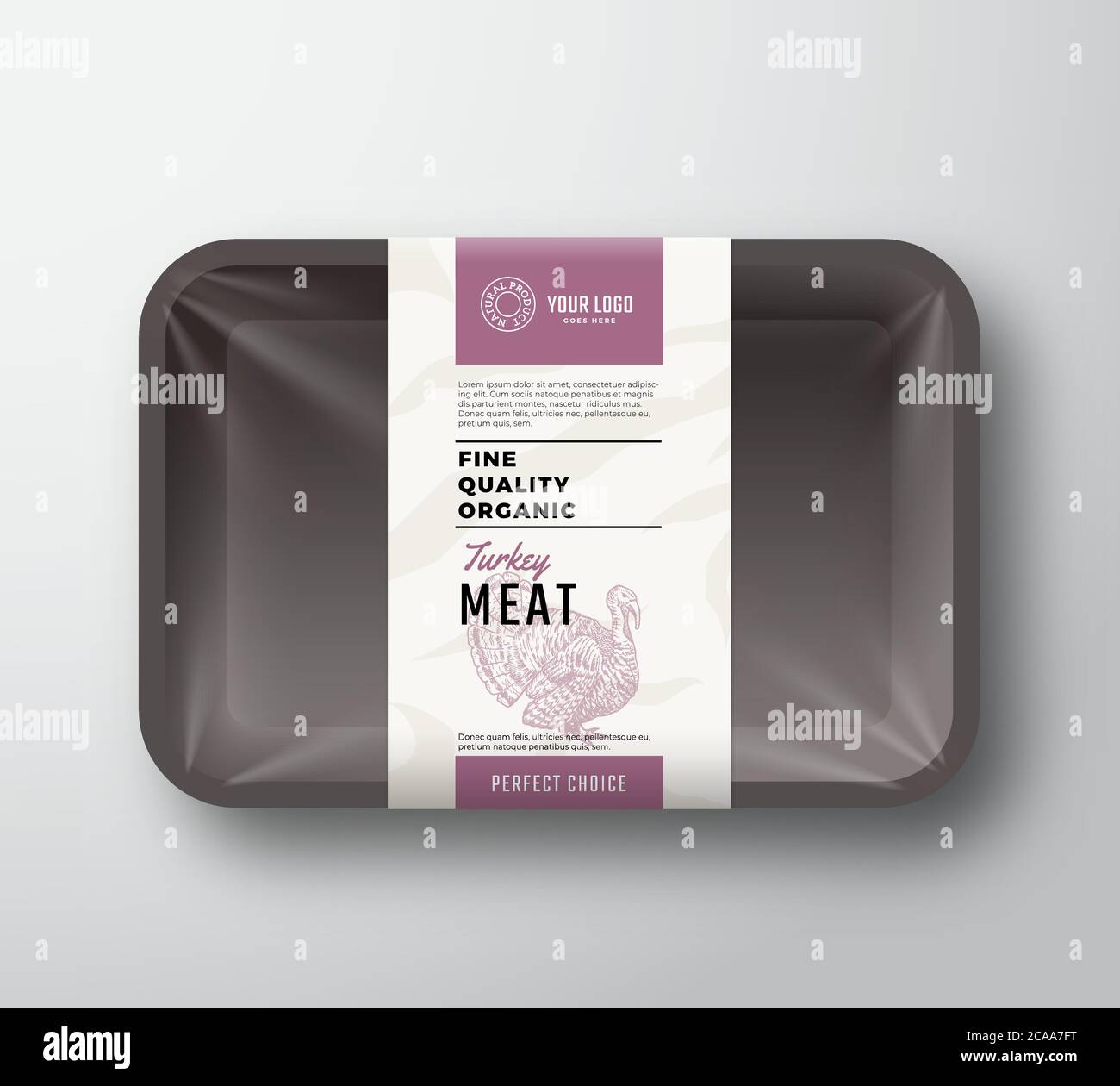 Fine Quality Turkey Meat. Abstract Vector Poultry Plastic Tray ...