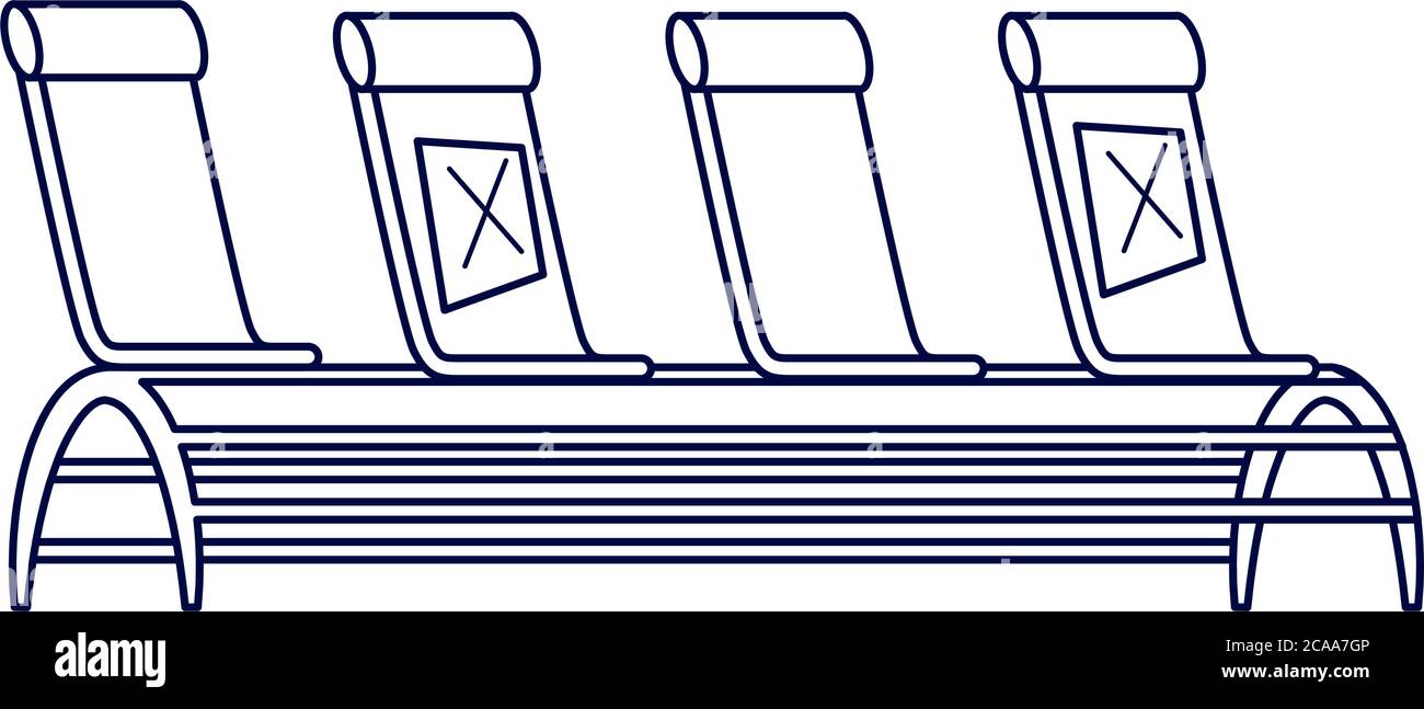 waiting room chairs with social distance for covid19 vector ...