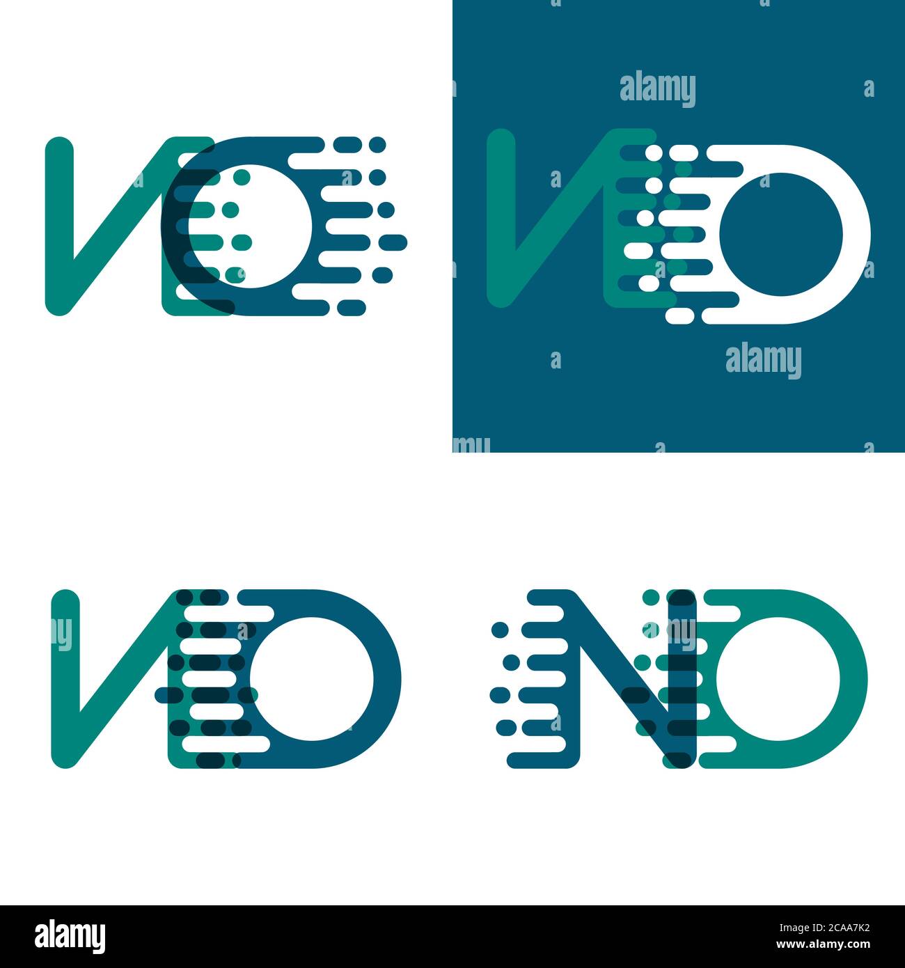 NO letters logo with accent speed in green and dark purple Stock Vector ...