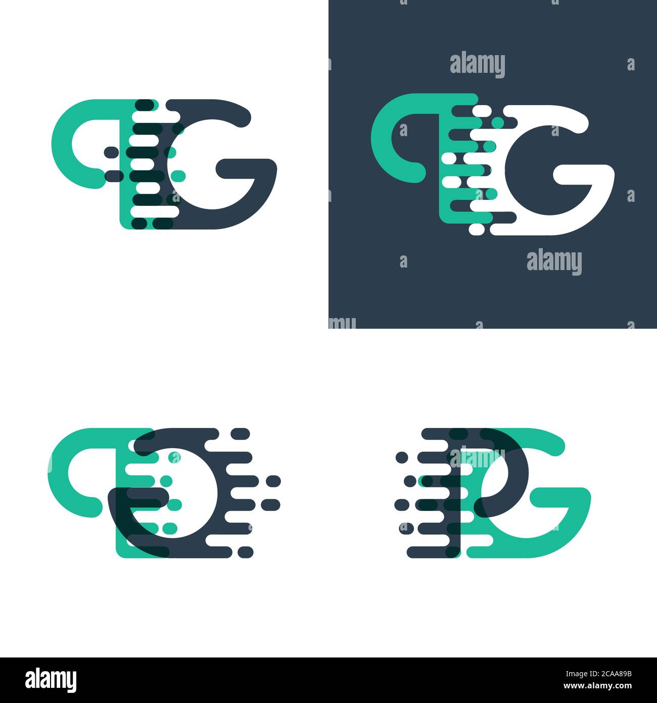 PG letters logo with accent speed in green and dark blue Stock Vector ...