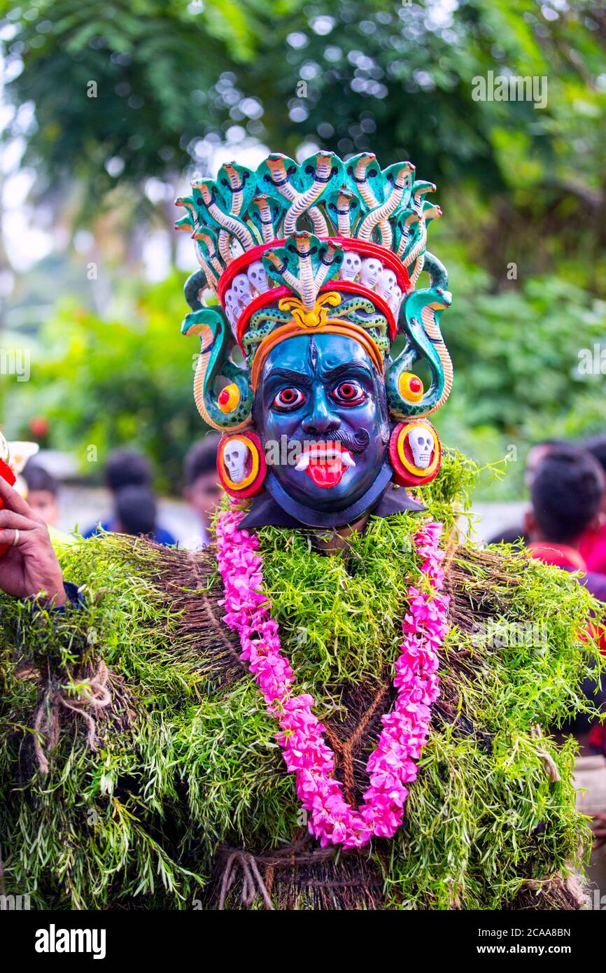 traditional kummatti folk dance performers during onam celebration ...