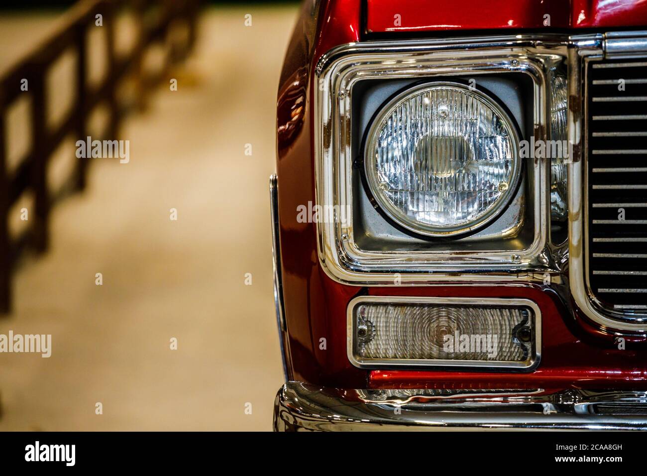 beautiful retro car of red color. close-up Stock Photo - Alamy