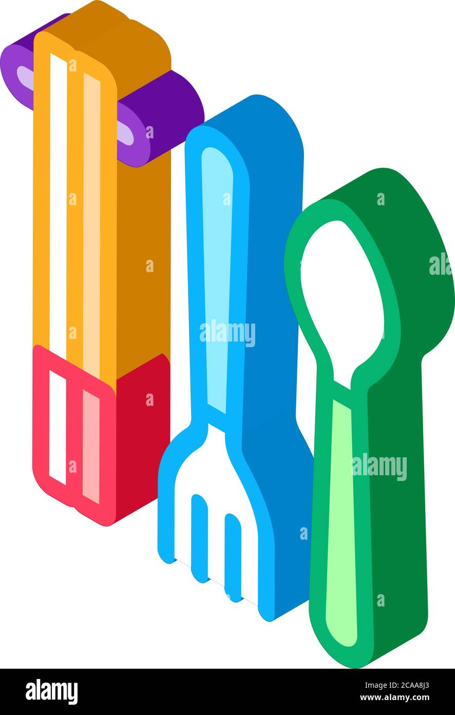 food utensil isometric icon vector illustration Stock Vector Image ...