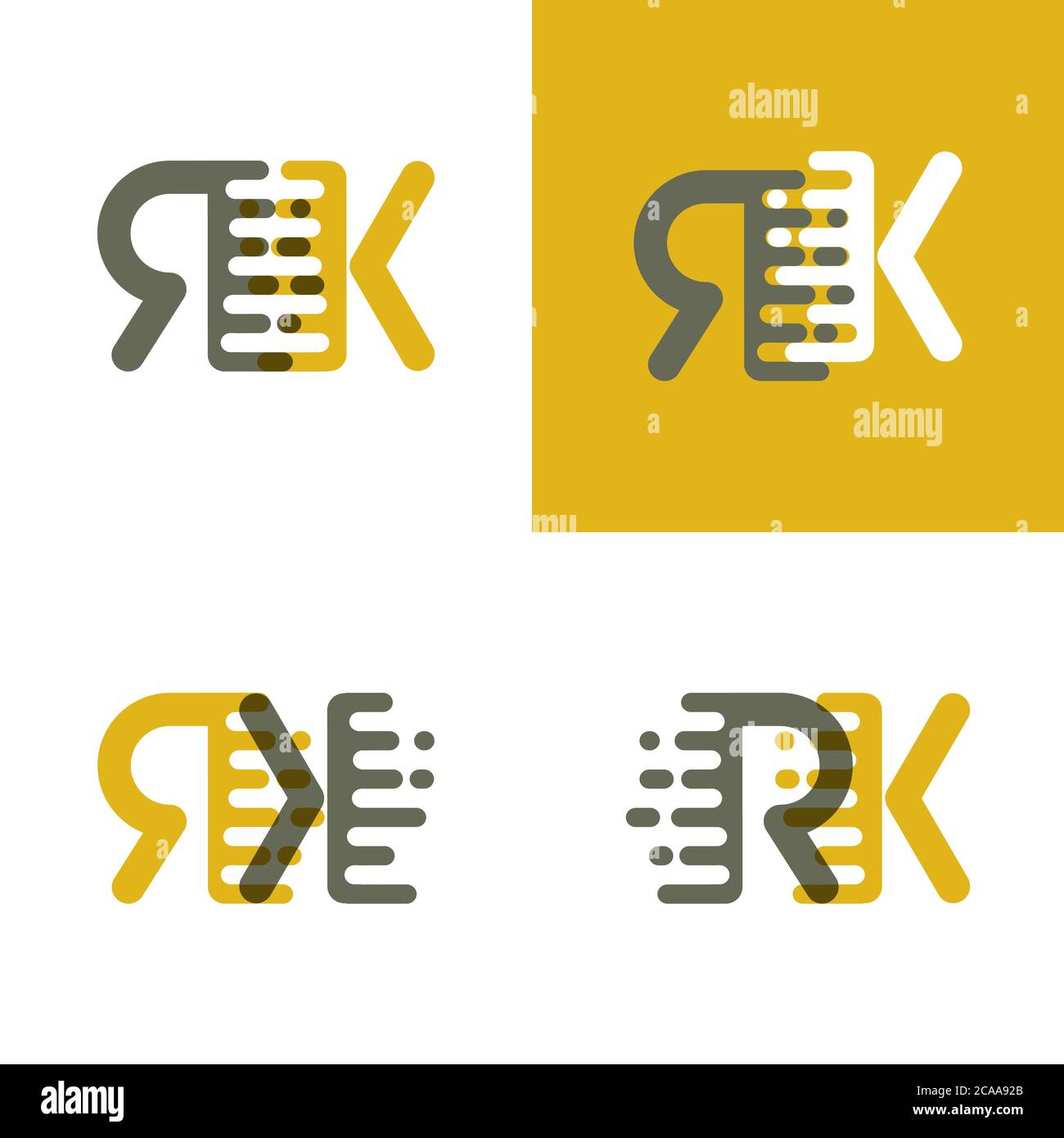 RK letters logo with accent speed in brown and dark yellow Stock Vector ...