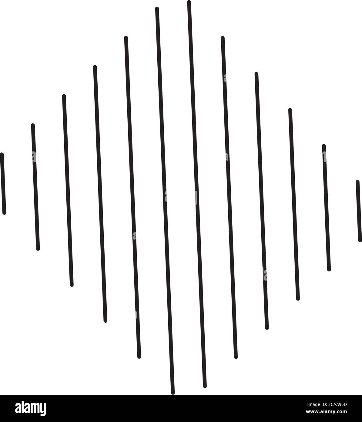 geometric shapes concept, stripes in rhombus shape icon over white ...