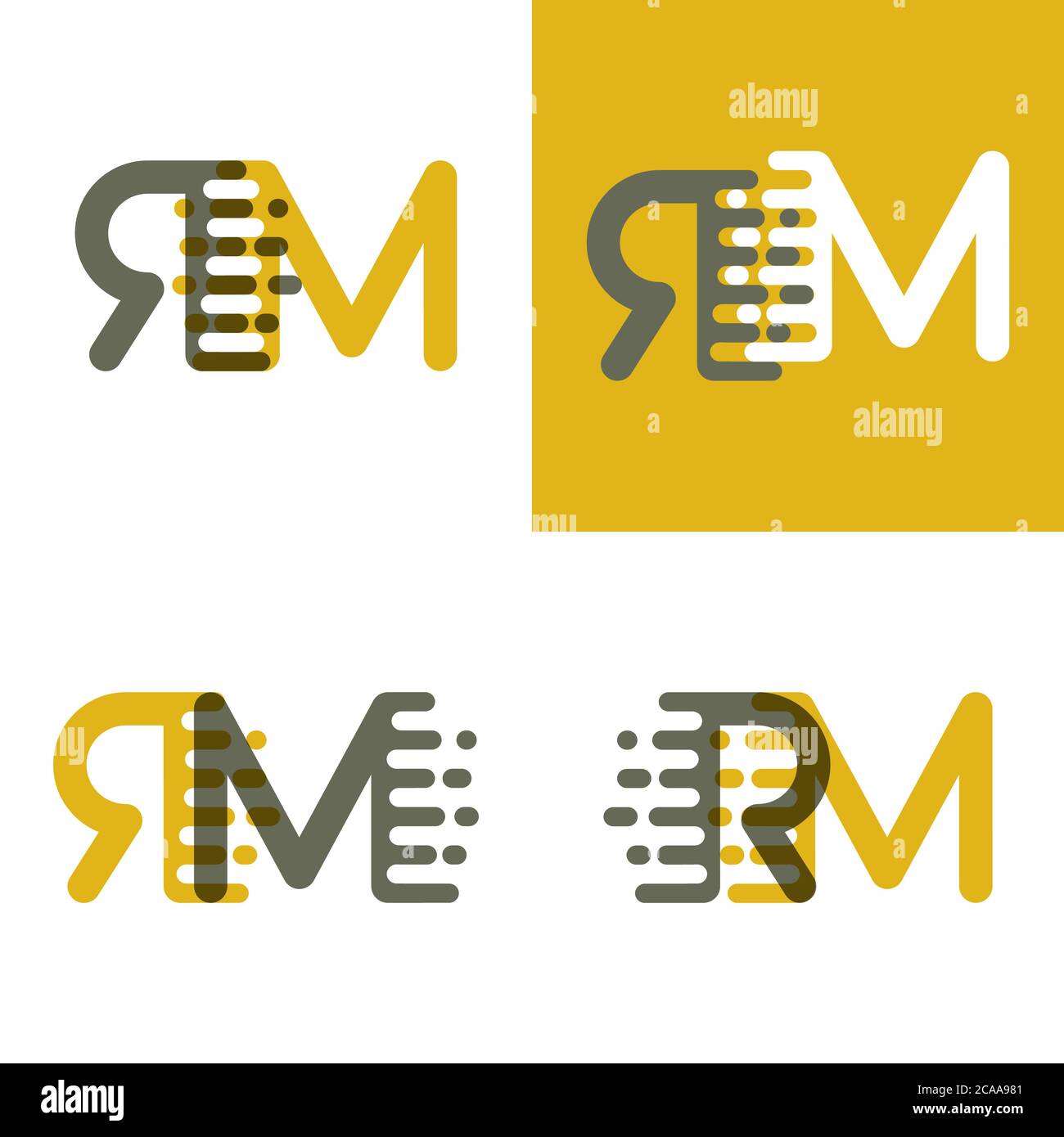 RM letters logo with accent speed in brown and dark yellow Stock Vector ...
